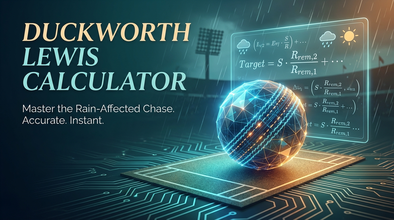 Duckworth Lewis Calculator (DLS Method) - Cricket Target Score | Dyutam