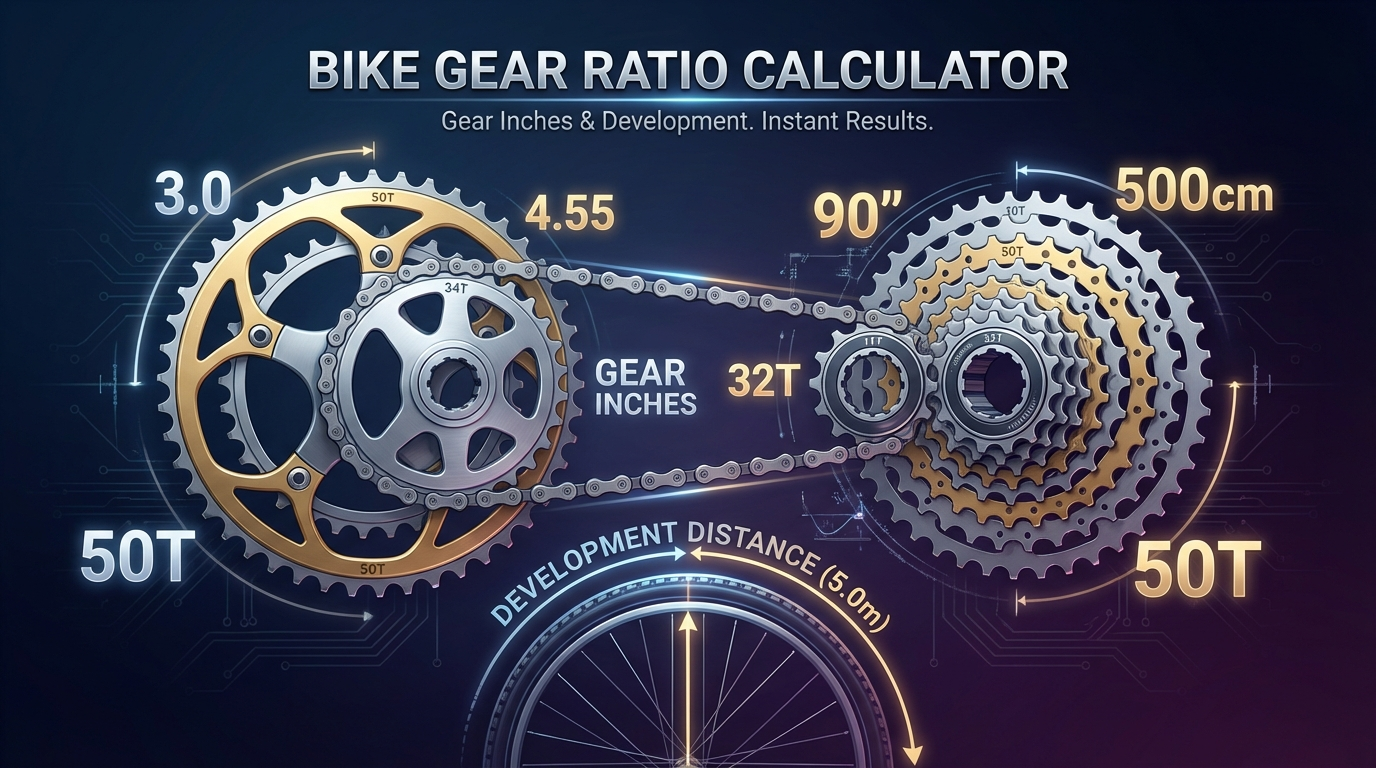 Bike Gear Ratio Calculator – Gear Inches & Development | Dyutam