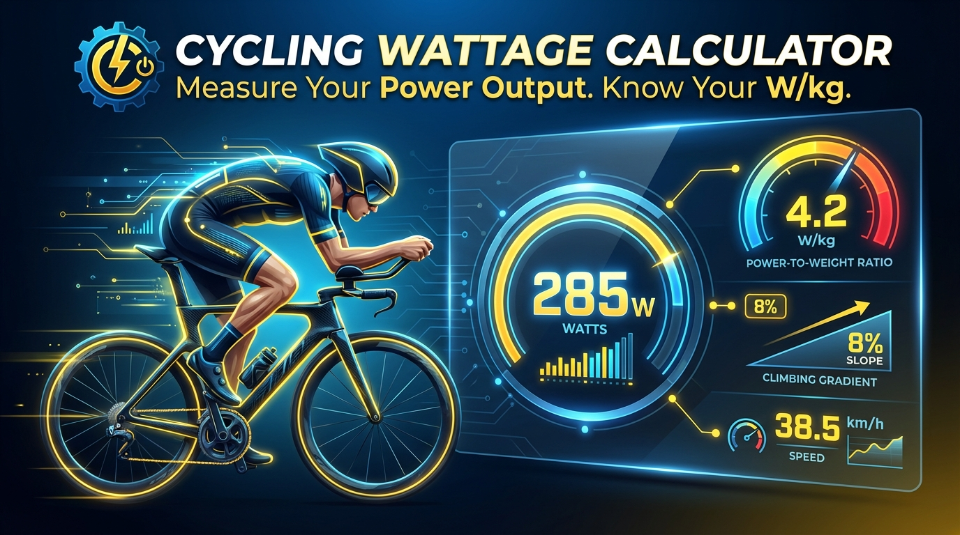 Cycling Wattage Calculator – Power Output & W/kg | Dyutam