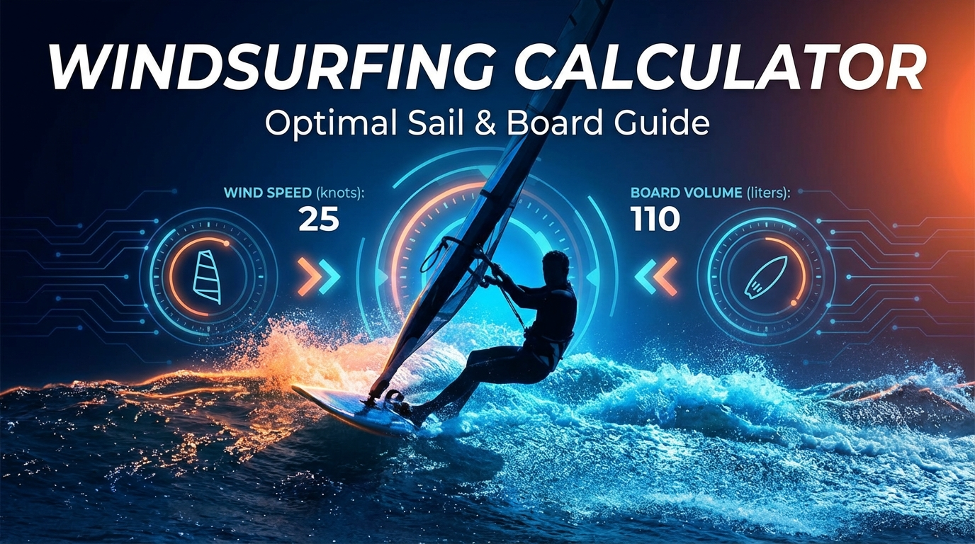 Windsurfing Calculator - Sail Size & Board Volume Recommendations | Dyutam